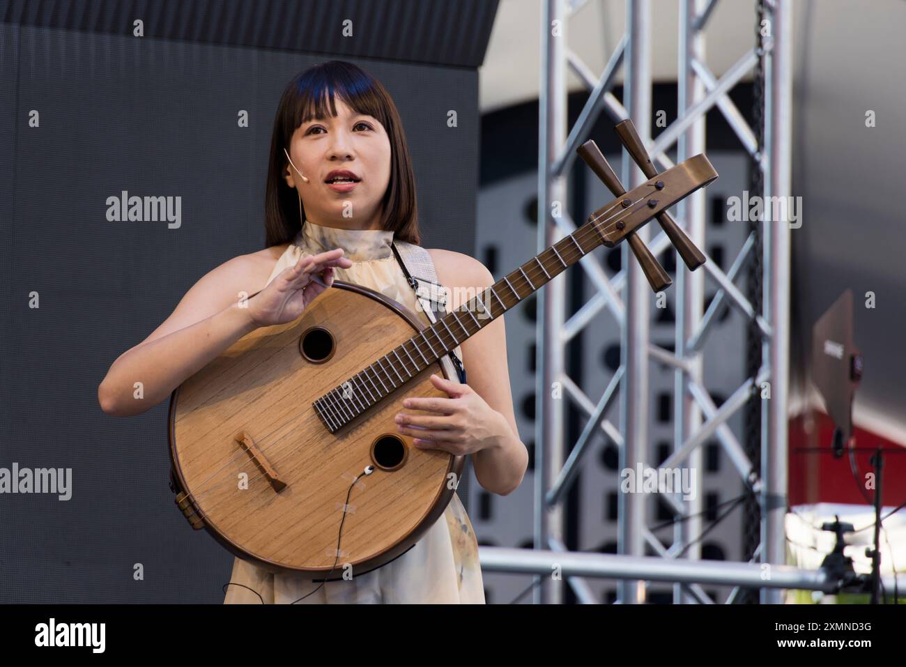 Paris, France. 28th July, 2024. 3 PEOPLE MUSIC, a creative trio of ...