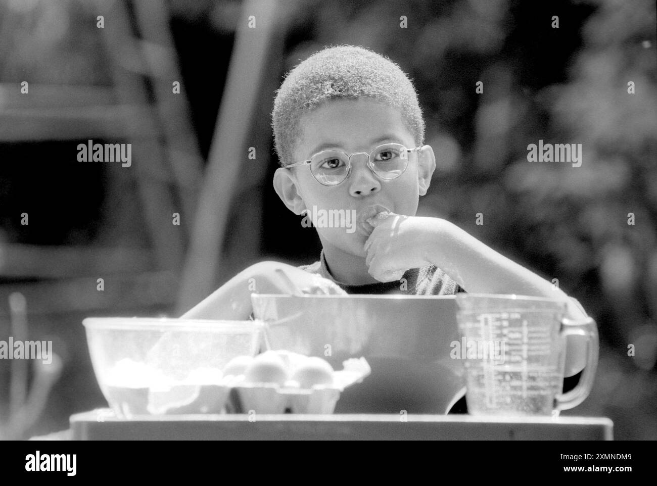 Young black boy baking a cake 1688 Picture by Roger Bamber Stock Photo ...