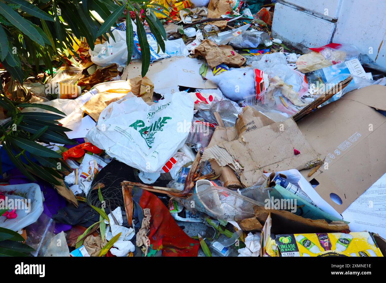 Garbage on the street Stock Photo - Alamy