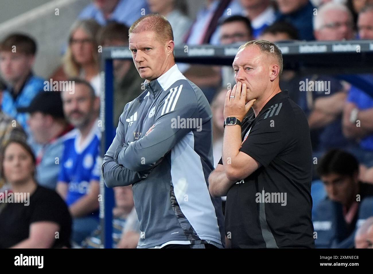 Leicester City manager Steve Cooper (right) and assistant manager Alan ...