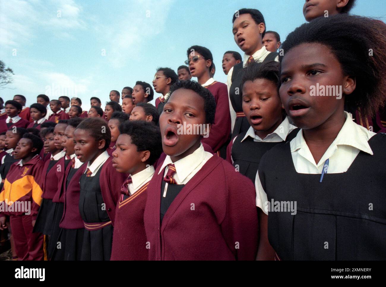 Black Schoolchildren sing in the school choir in Port Elizabeth, South ...