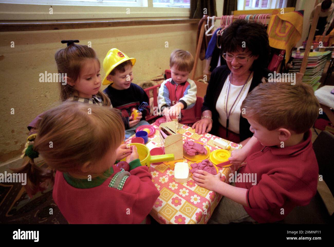 Pre-school children at a playgroup in Surrey, England. UK 3 March 1998 ...