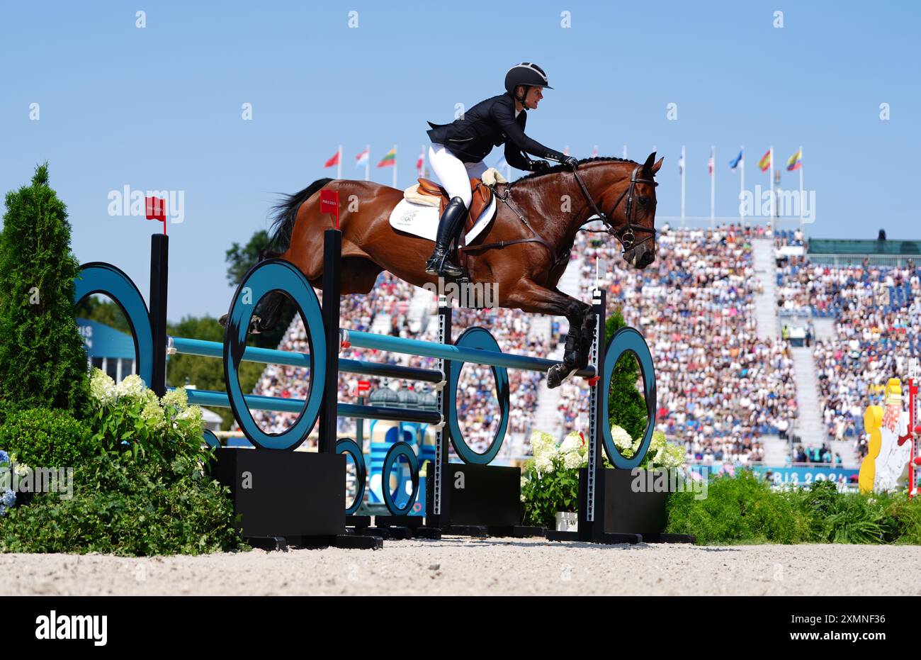 New Zealand's Jonelle Price aboard Hiarado during the Eventing Team ...