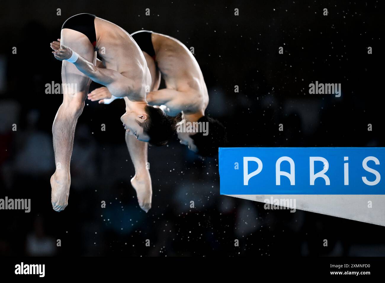 Paris, France. 29th July, 2024. Junjie Lian and Hao Yangof of China ...