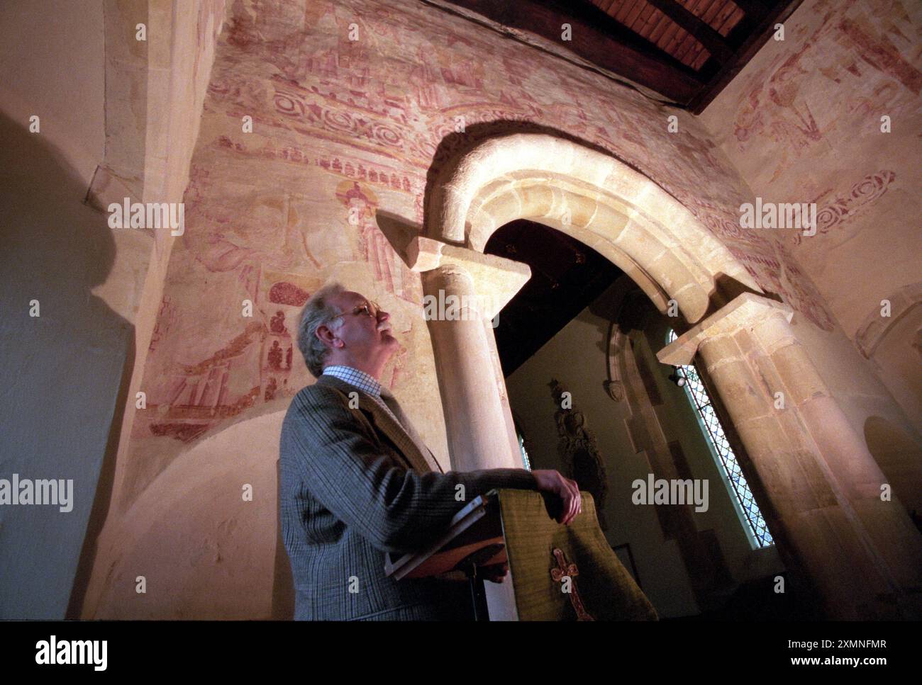 The 11th century wall paintings on the walls of Church of St John the ...