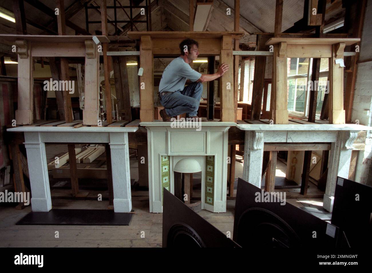 Salvaged fireplaces at Walcot Reclamation in Bath. This is a huge place ...