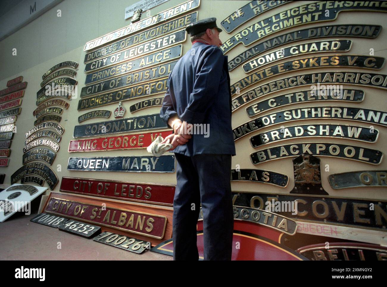 Crewe railway works held an exhibition of steam locomotive nameplates ...