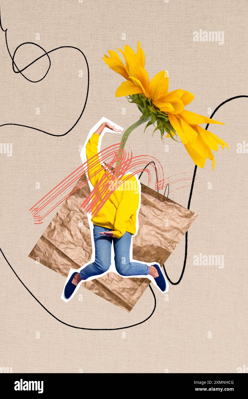 Composite sketch image trend artwork 3D photo collage of silhouette ...