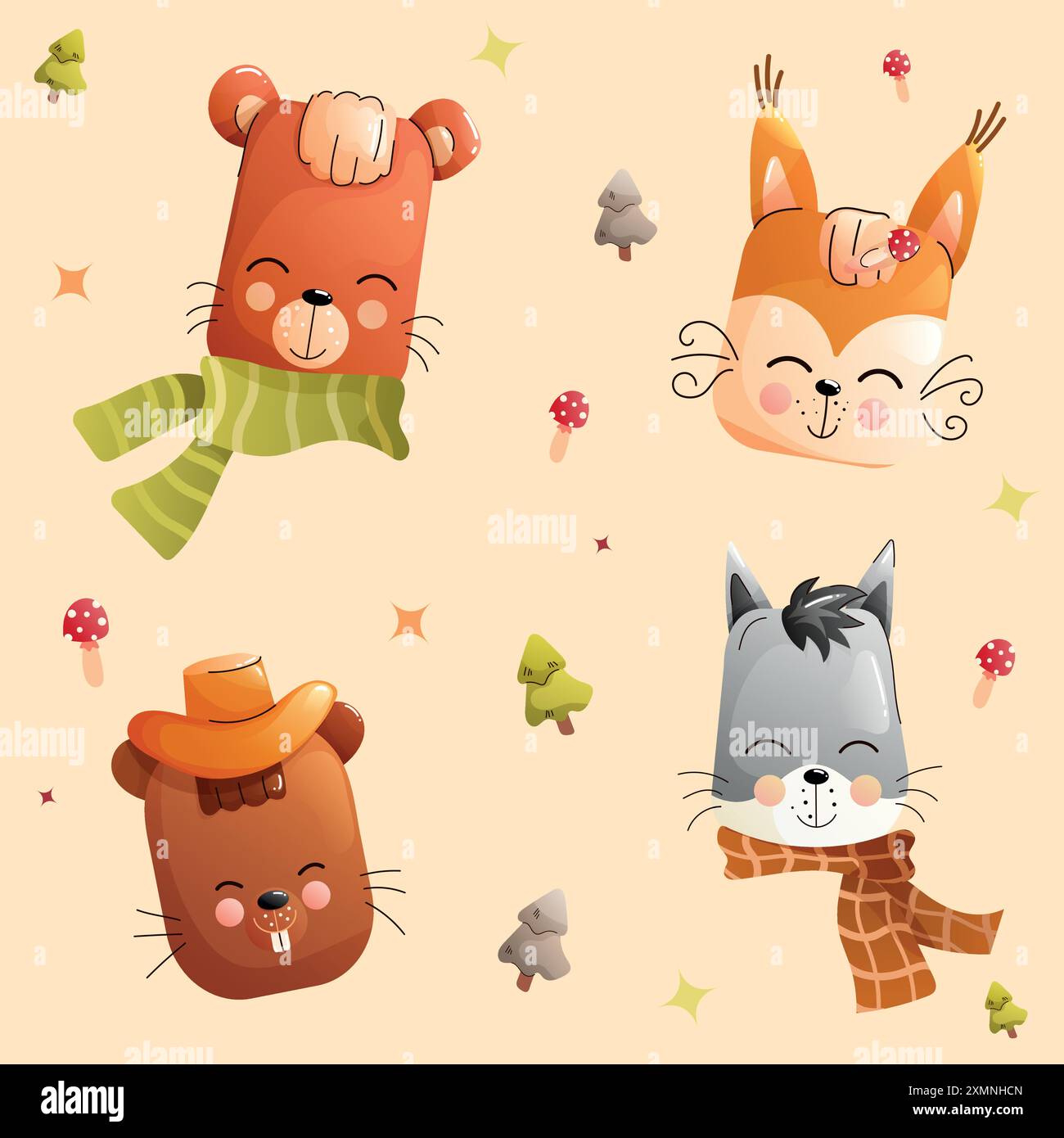 Kids animal theme room Stock Vector Images - Alamy