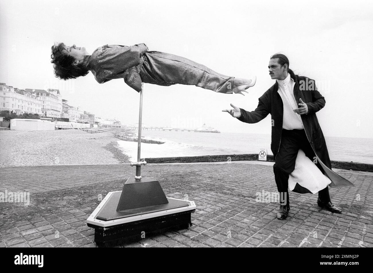 Illusionists Joanna and Ricki Martin rehearsing their Sword of Damocles ...