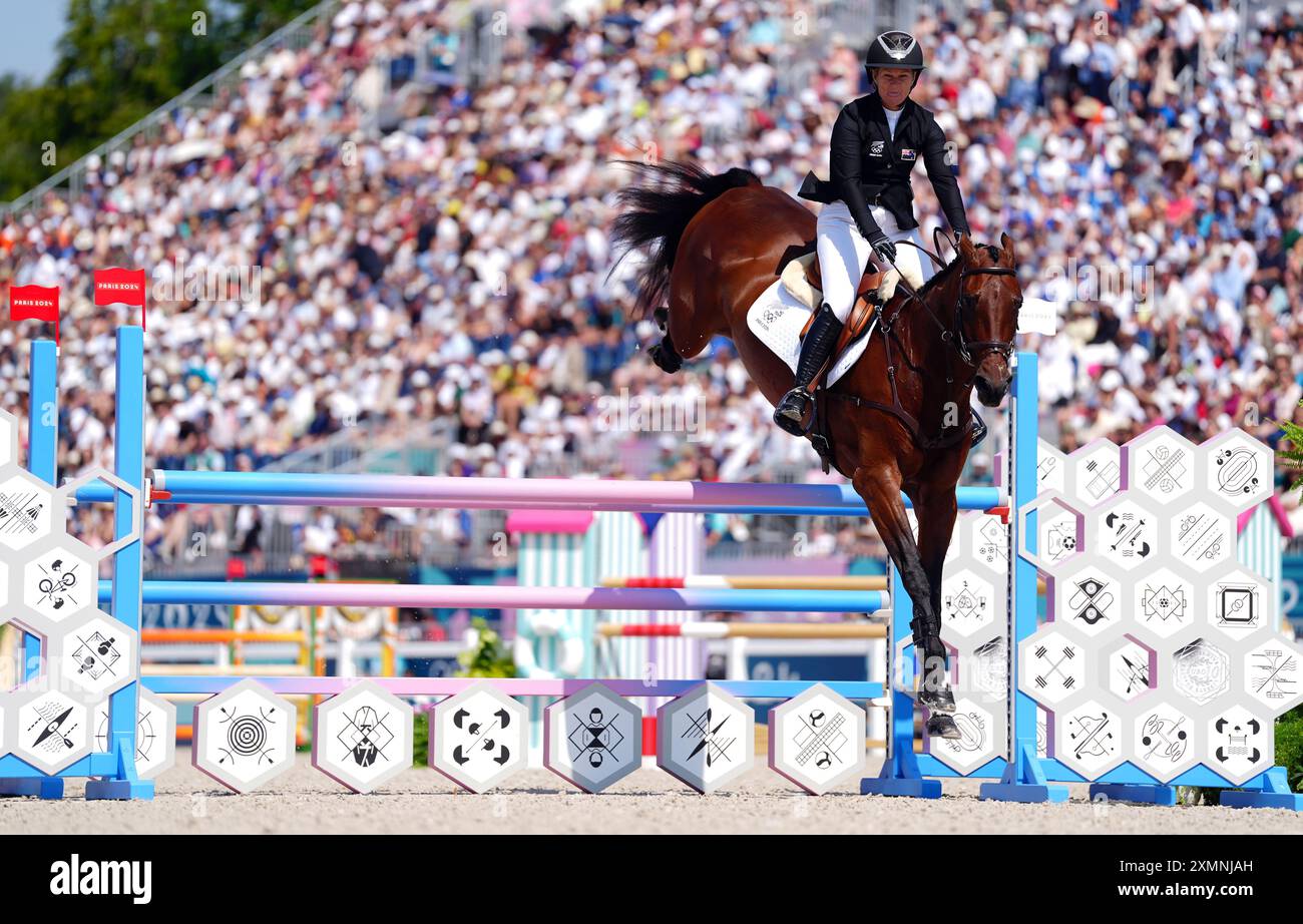 New Zealand's Jonelle Price aboard Hiarado during the Eventing Team ...