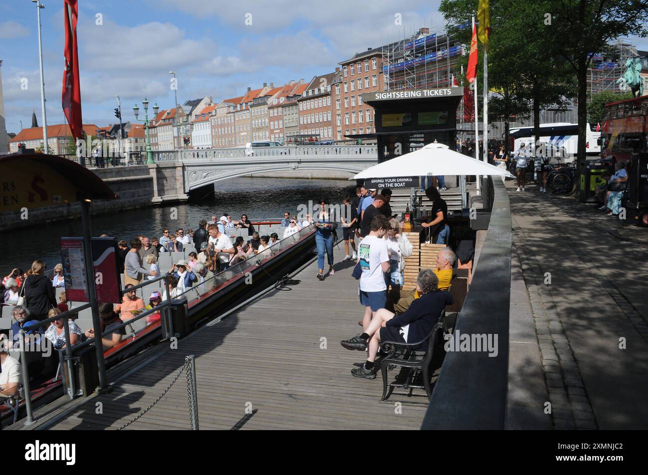 Copenhagen/ Denmark/29 July 2024/ Travelers boat ride canal tours ...