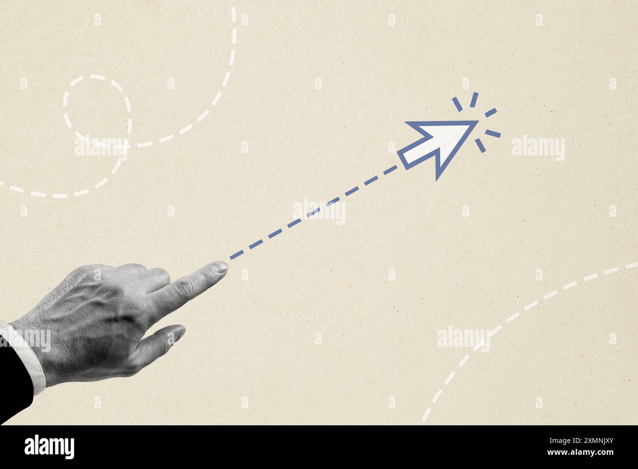 Composite trend artwork sketch image photo collage of webpage arrow ...