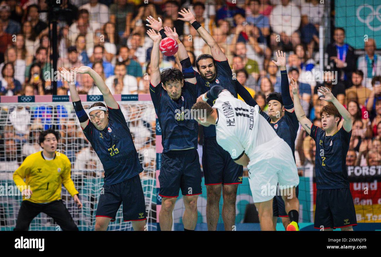 Paris, France. 29th Jul 2024. Sebastian Heymann (GER) scores a goal vs ...