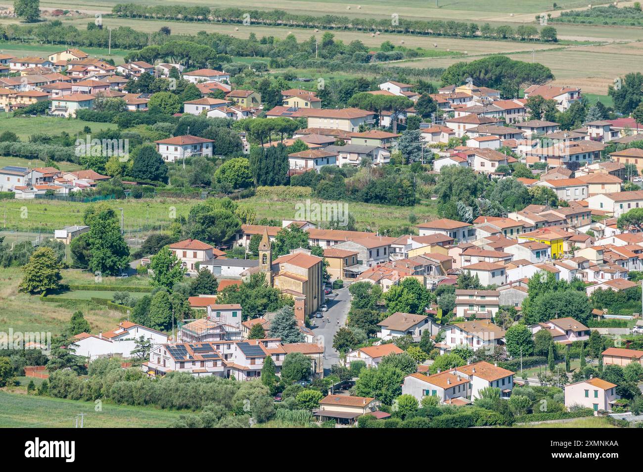 Aerial view of Gello, a hamlet of the Italian municipality of San ...