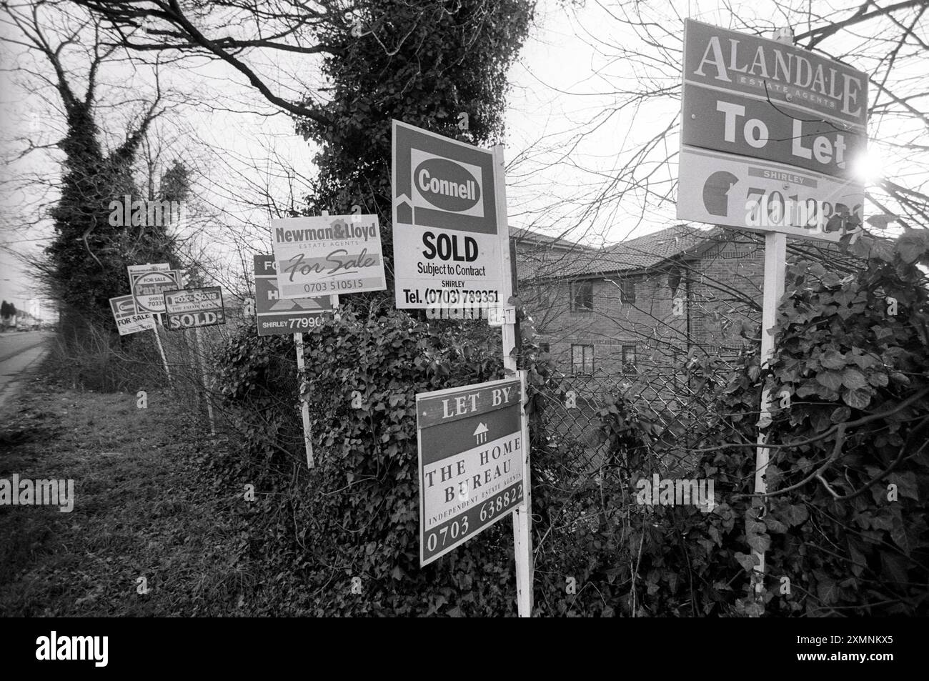 For Sale Signs 17 February 1994 Picture by Roger Bamber Stock Photo - Alamy
