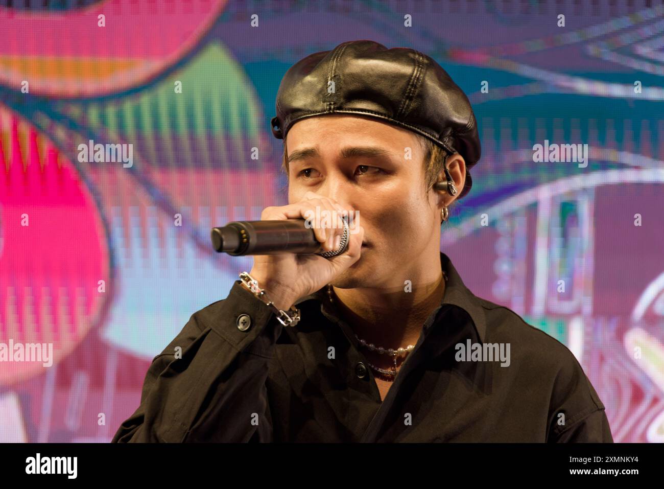 Paris, France. 28th July, 2024. Abao performs on stage on July 28, 2024 ...