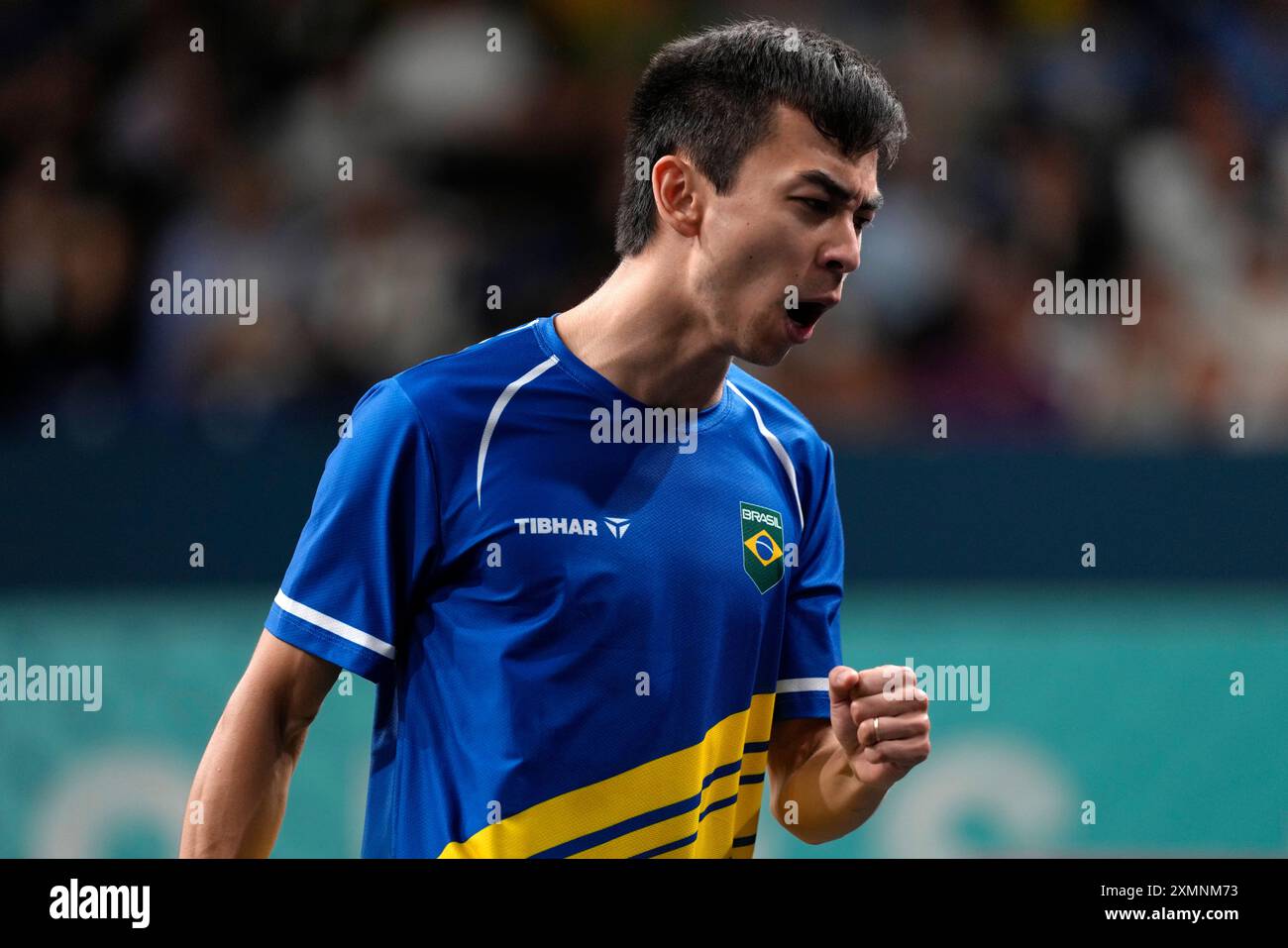 Brazil's Vitor Ishiy reacts after a winning point against Australia's ...