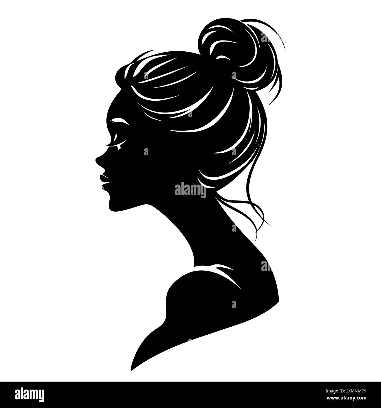 Woman bun in white Cut Out Stock Images & Pictures - Alamy