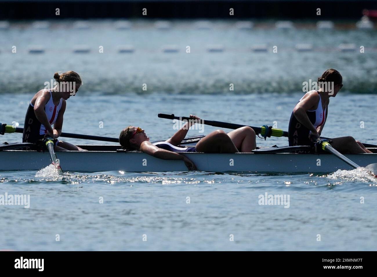 Some of the members of Team Denmark reacts at the end of the women's ...