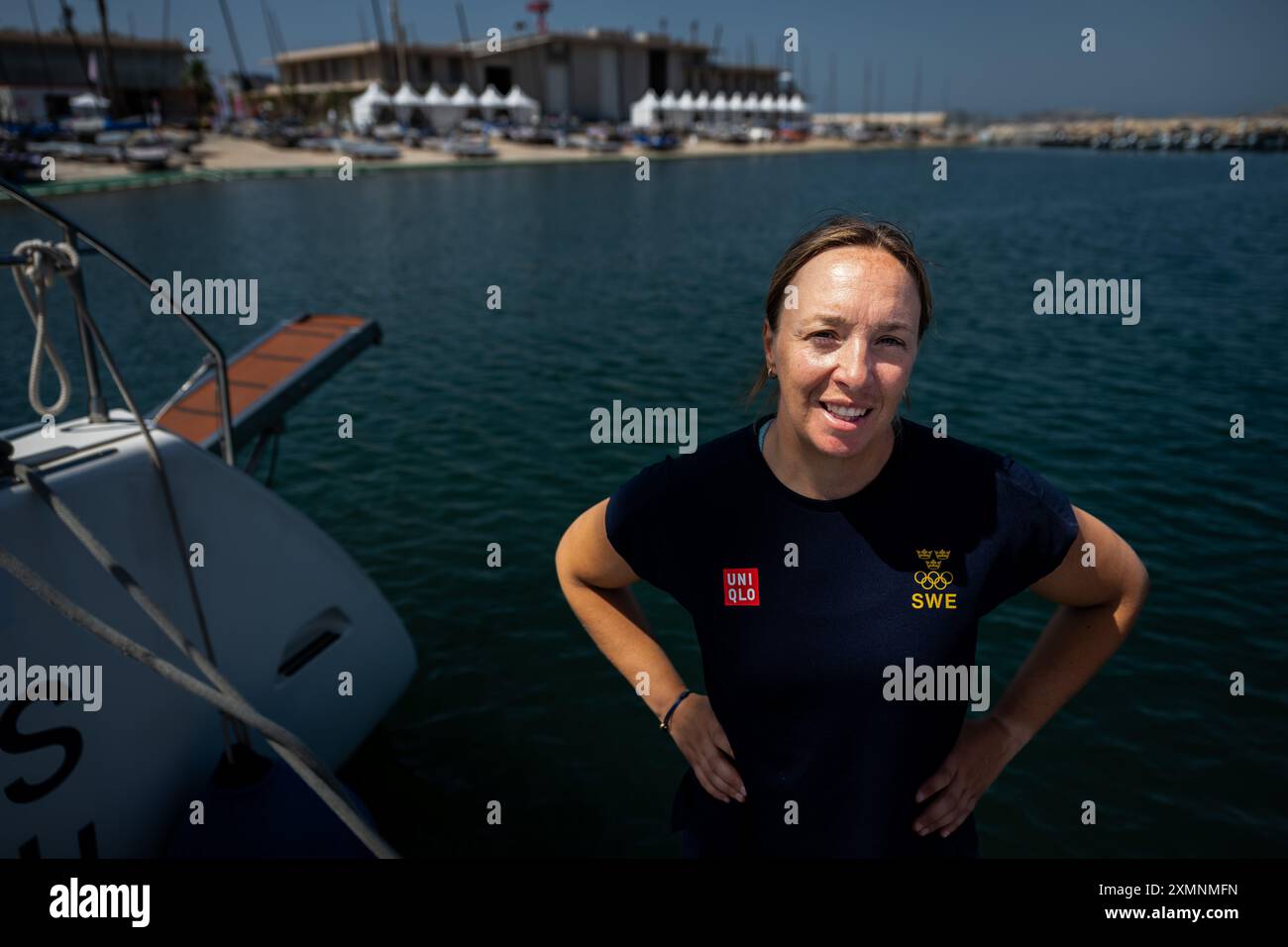 Josefin Olsson of, Sweden. , . women's dinghy - laser radial sailing, poses for a portrait ...
