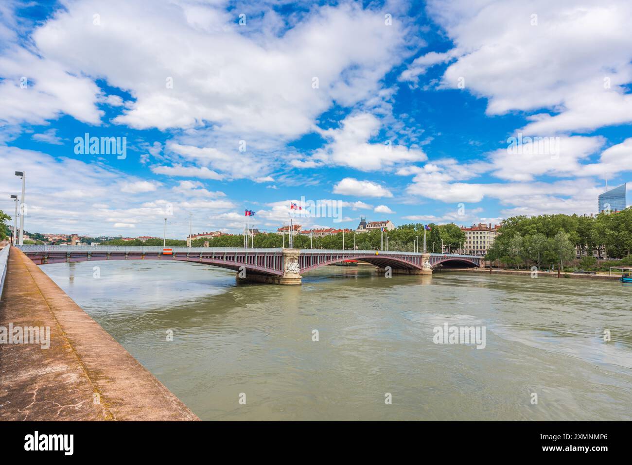 River Rhone flows strong under the Lafayette Bridge built in 1890 to ...