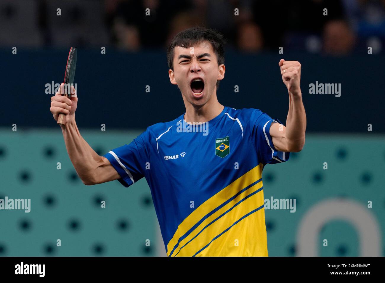 Brazil's Vitor Ishiy celebrates his win against Australia's Nicholas ...