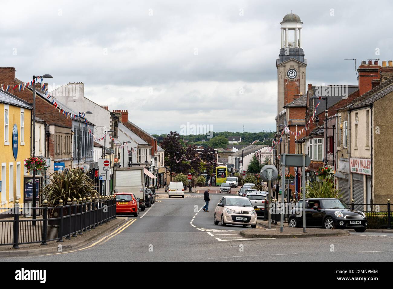 Spennymoor, County Durham, UK. The High Street in the town centre ...
