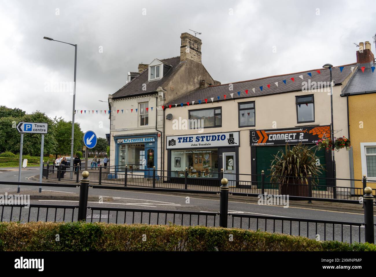 Spennymoor, County Durham, UK. A view of the High Street in the town ...