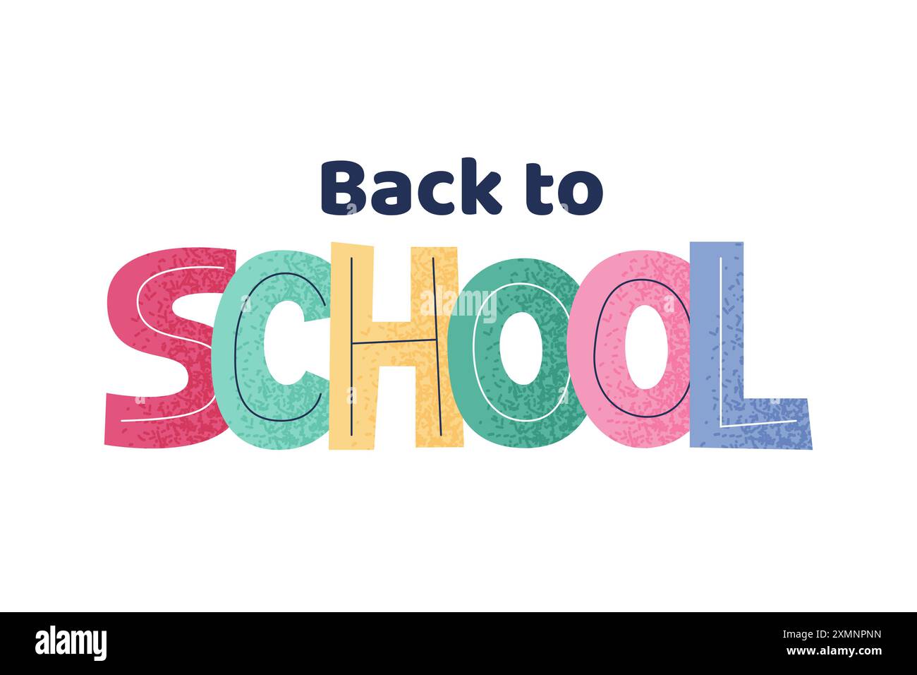 Back to school colorful lettering. Vector illustration in flat style ...