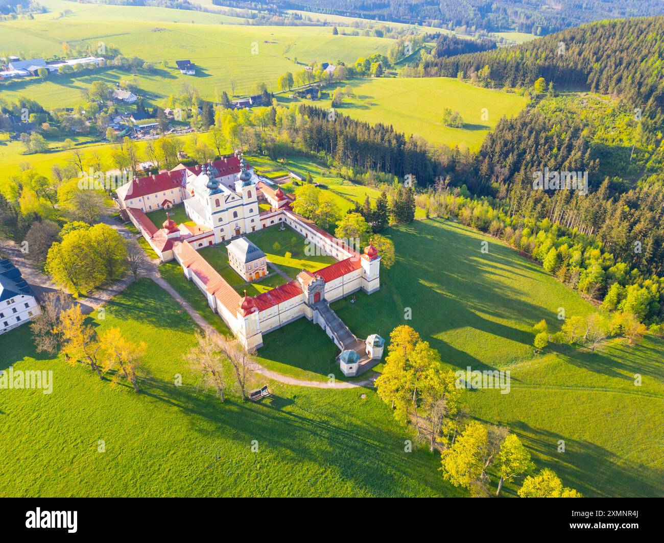 Hora Matky Bozi Monastery in Dolni Hedec, Czechia. The monastery is ...