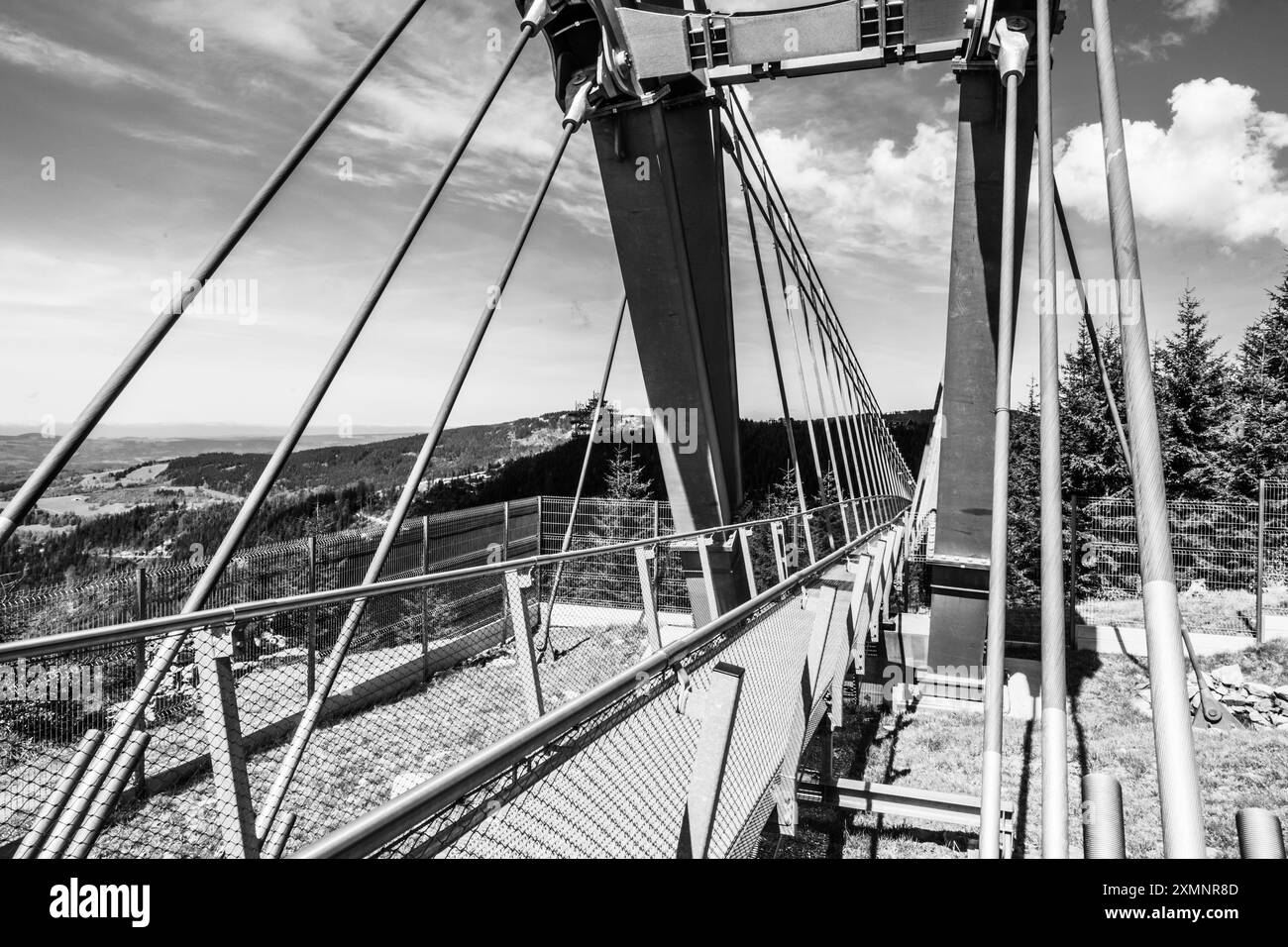 Close-up of the support beams and railing on Sky Bridge 721 in Dolni ...
