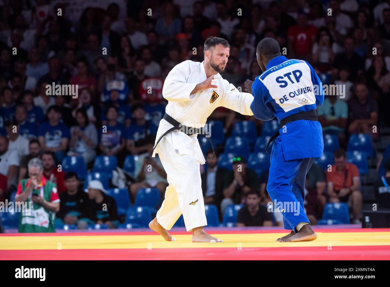 WANDTKE Igor (Deutschland, weiß) vs DE OLIVEIRA Roldeney (Sao Tome und Principe, blau), FRA ...