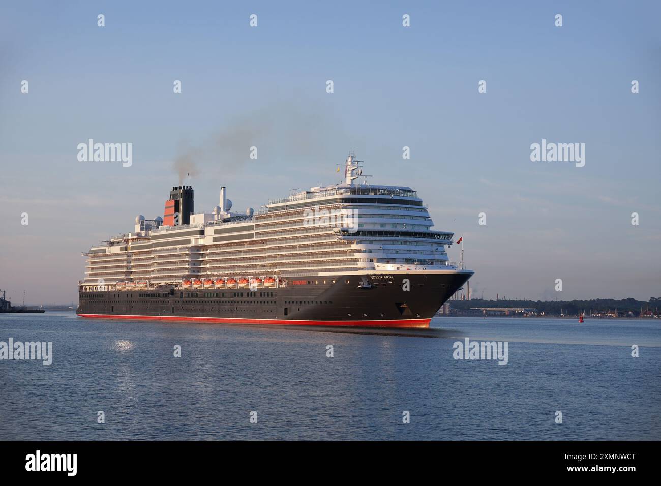 Southampton UK 28 July 2024 - Queen Anne luxury cruise ship sailing on ...