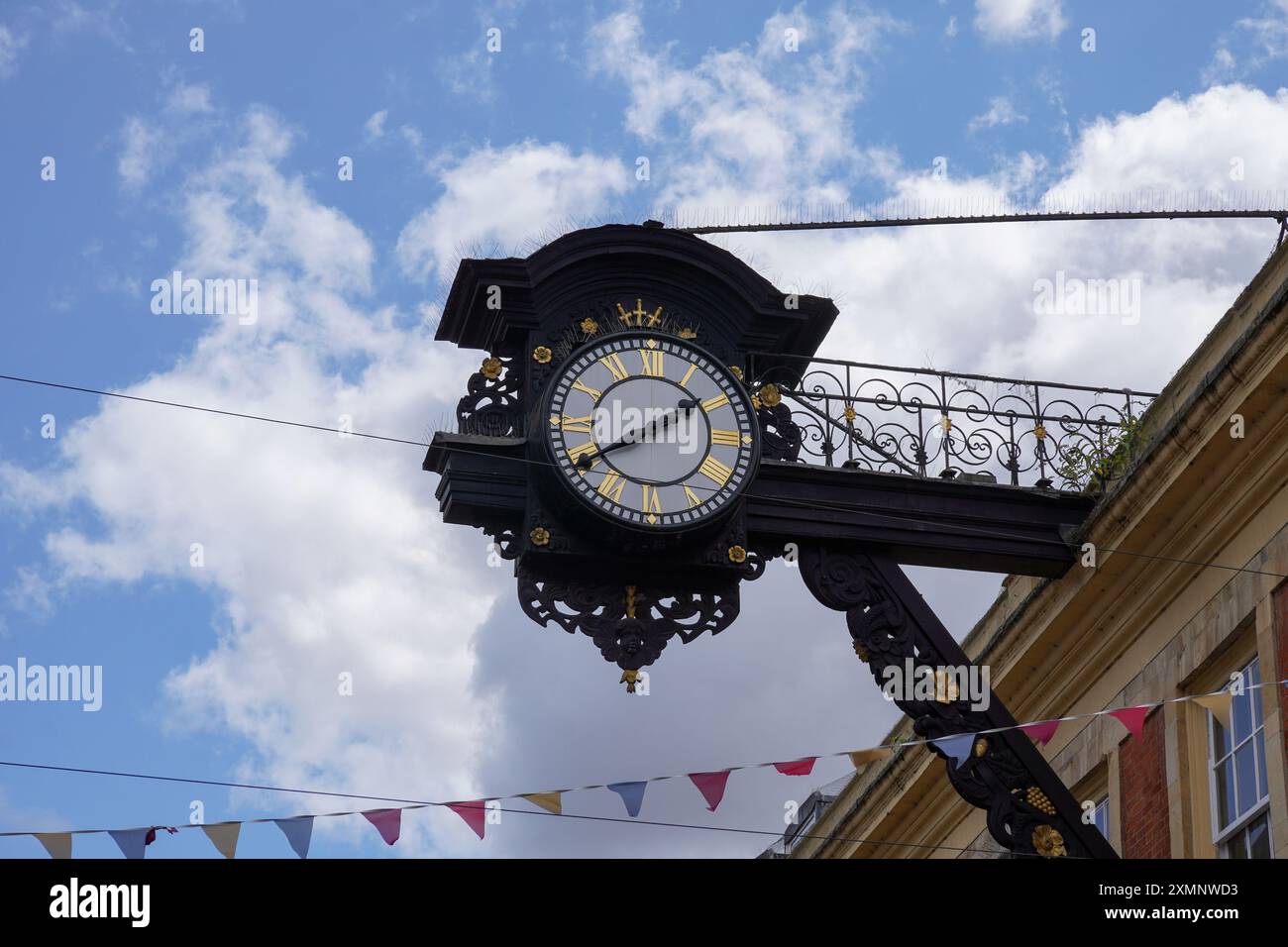 Vintage style clock in historic city of Winchester England. clock dial ...