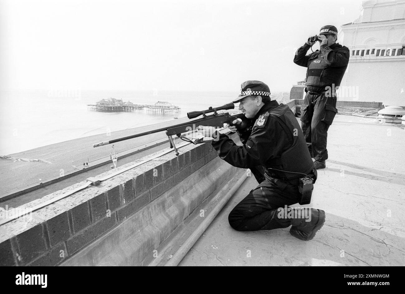 Security at a party conference in the 1990s, these police marksmen was ...