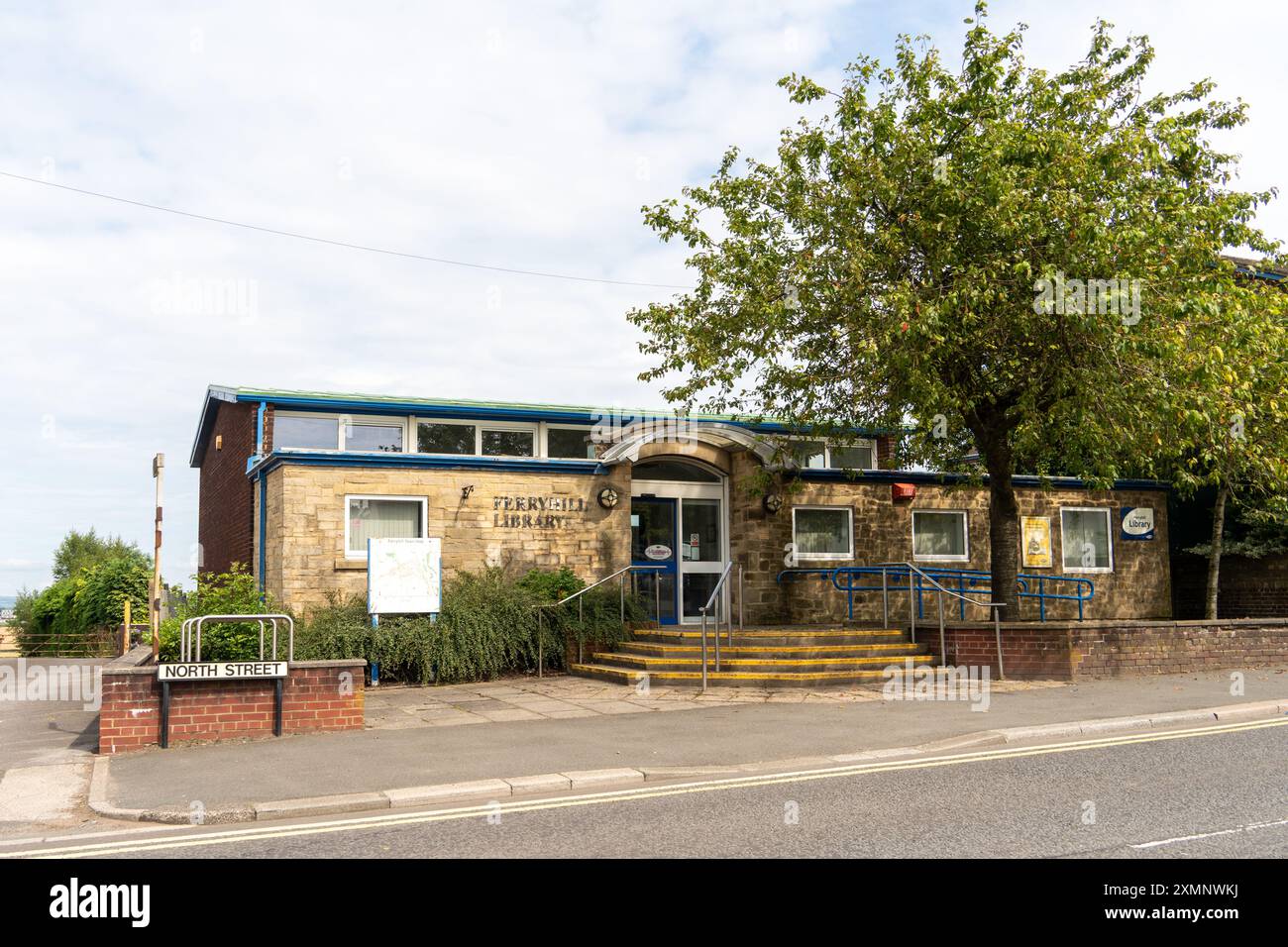 Ferryhill, County Durham, UK. Ferryhill library branch, on North Street ...