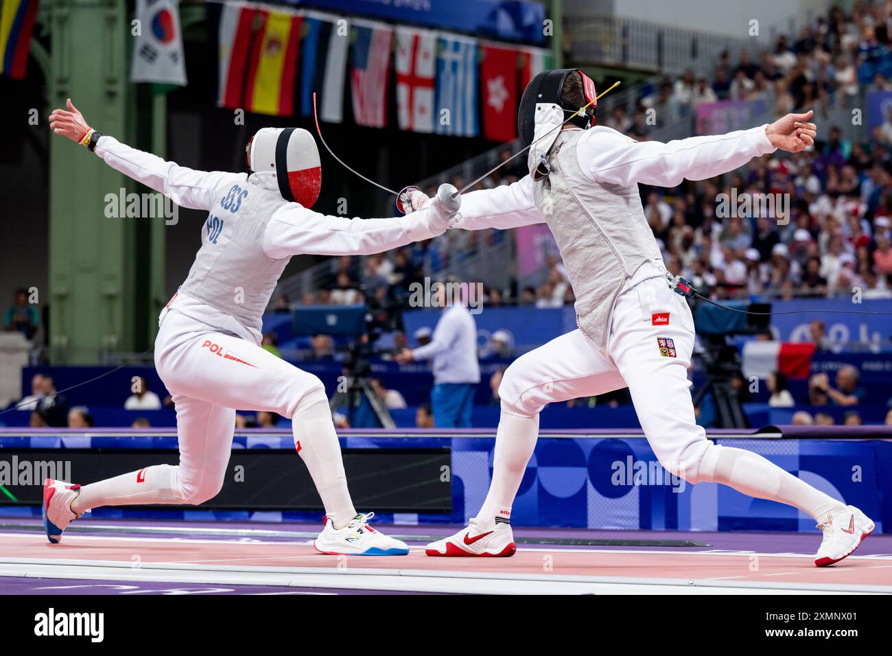 Paris, France. 29th July, 2024. Foil fencing duel Alexander Choupenitch ...