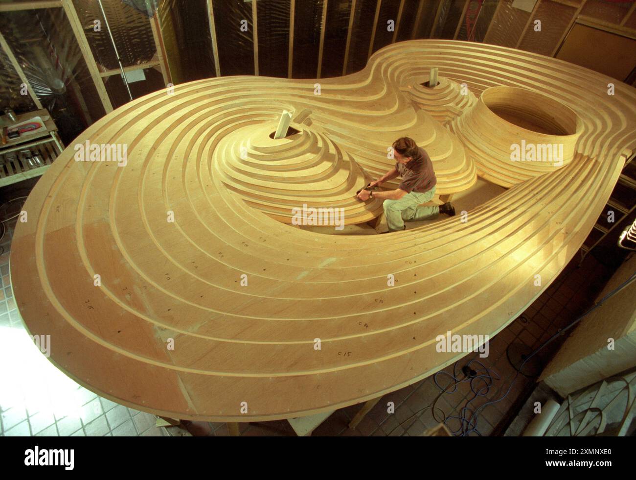 Master carpenter making a base for a large sculptureMaster carpenter ...