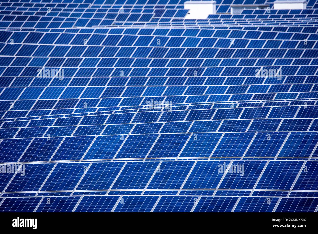 29 July 2024, Mecklenburg-Western Pomerania, Wismar: Solar modules in a ...