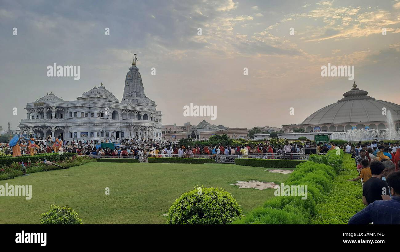 14-08-2023, Vrindavan, U.P., India. Amazing view of Prem Mandir in the ...