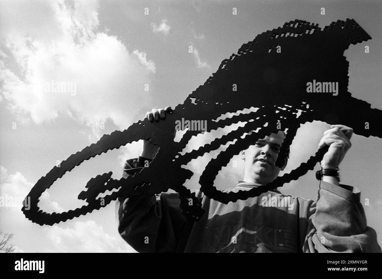 Artist Bruce Williams with his sculpture of a bicycle ???? 30 March ...