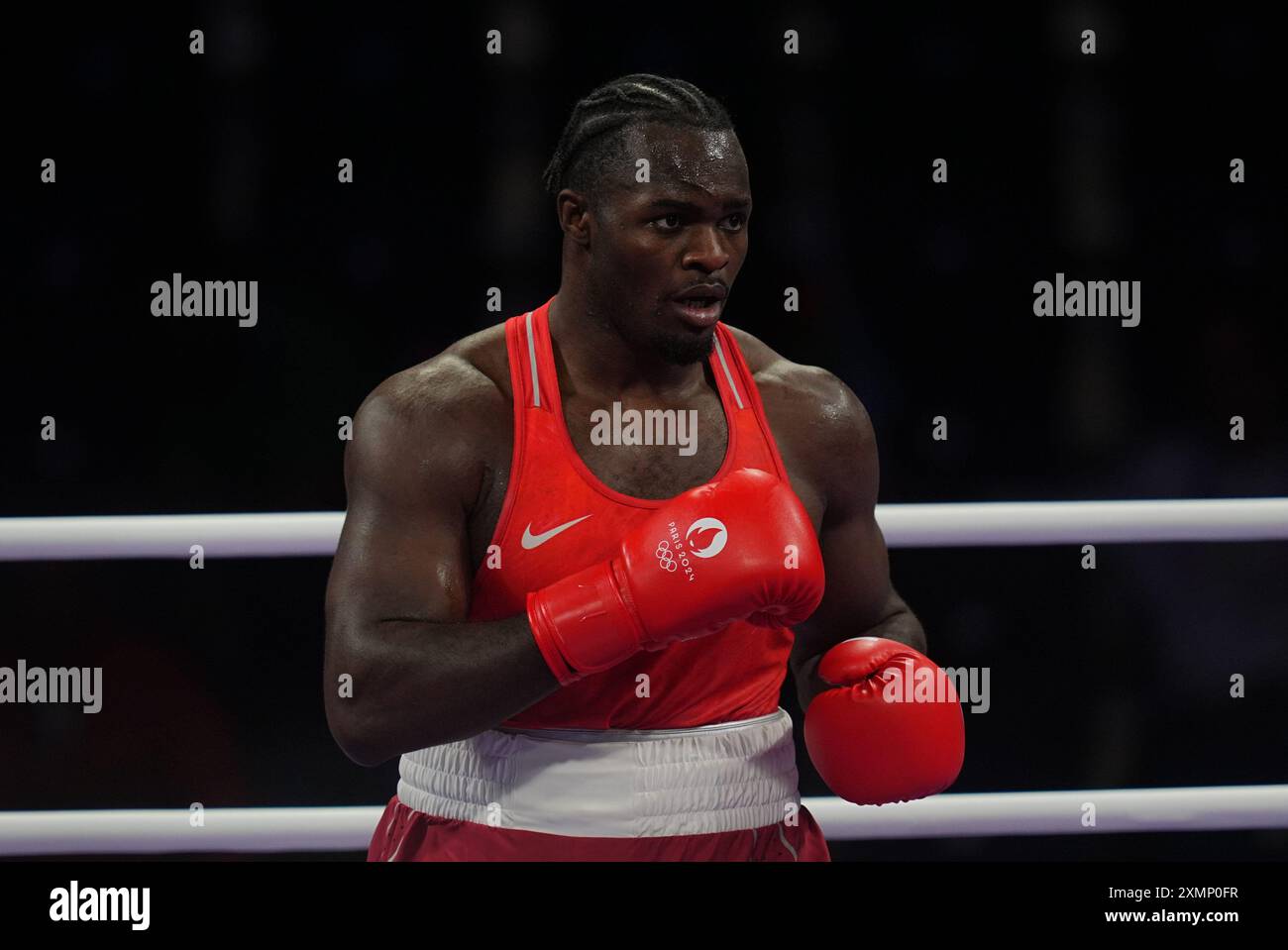 North Paris Arena, Paris, France. 29th July, 2024. Nelvie Raman Tiafack (Germany) and Mahammad ...