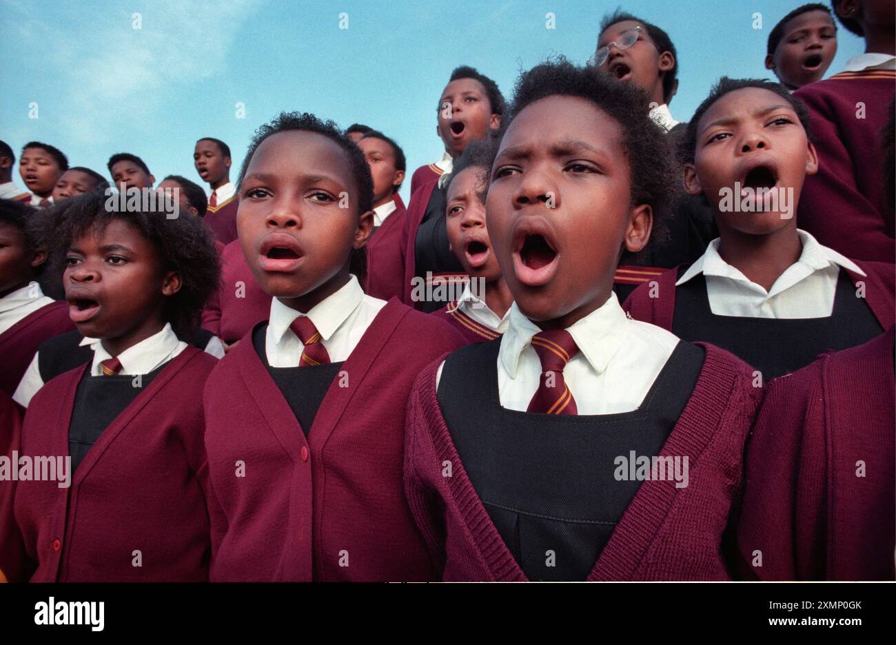 Picture by Roger Bamber : 1996 : Black Schoolchildren sing in the ...