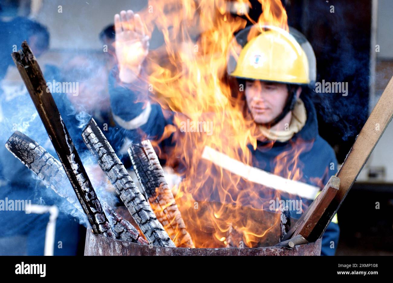 Picture by Roger Bamber:26 November 2002Playing with Fire: Firefighters ...