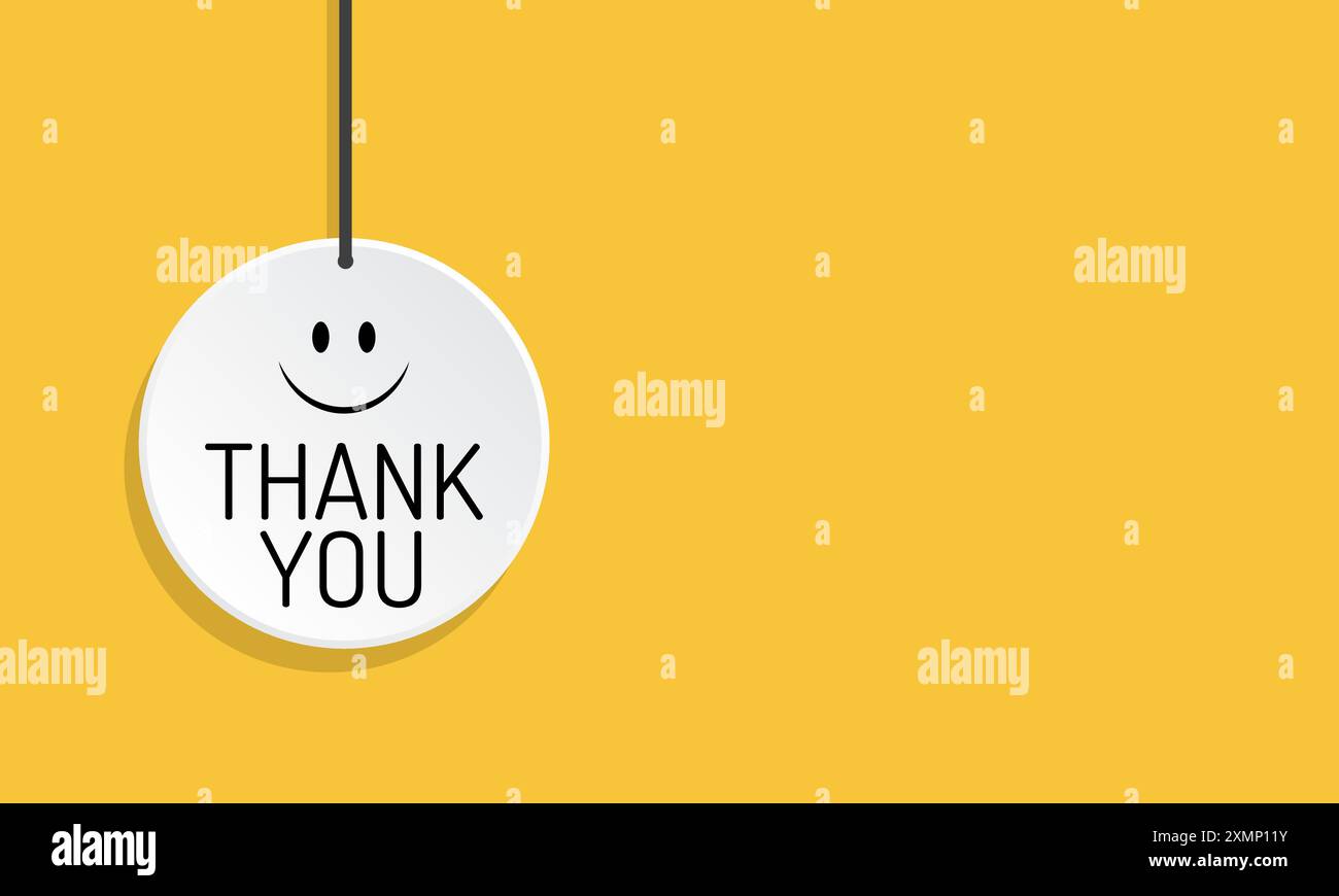 Thank you hanging sign with smiling emoji can be used for business ...