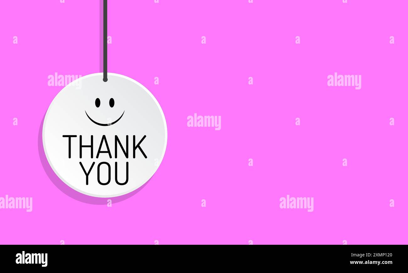 Thank you hanging sign with smiling emoji can be used for business ...