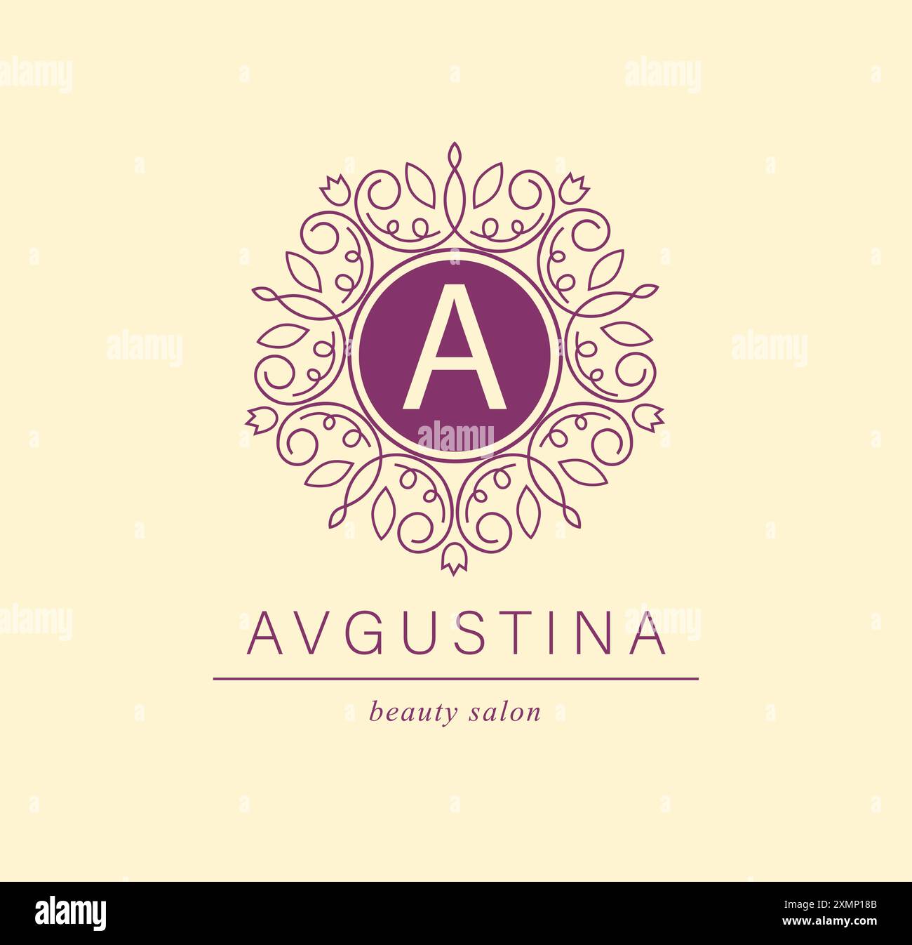 Monogram of letters . with Organic Plant Elements. Vector design Stock ...