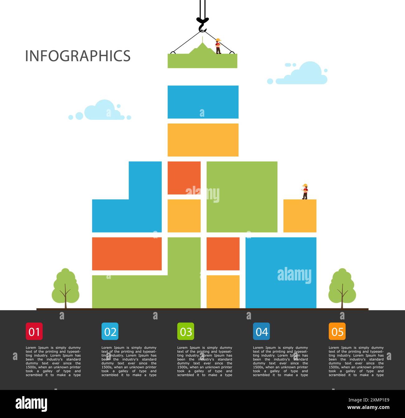 Infographic building business. concept of building success Stock Vector ...
