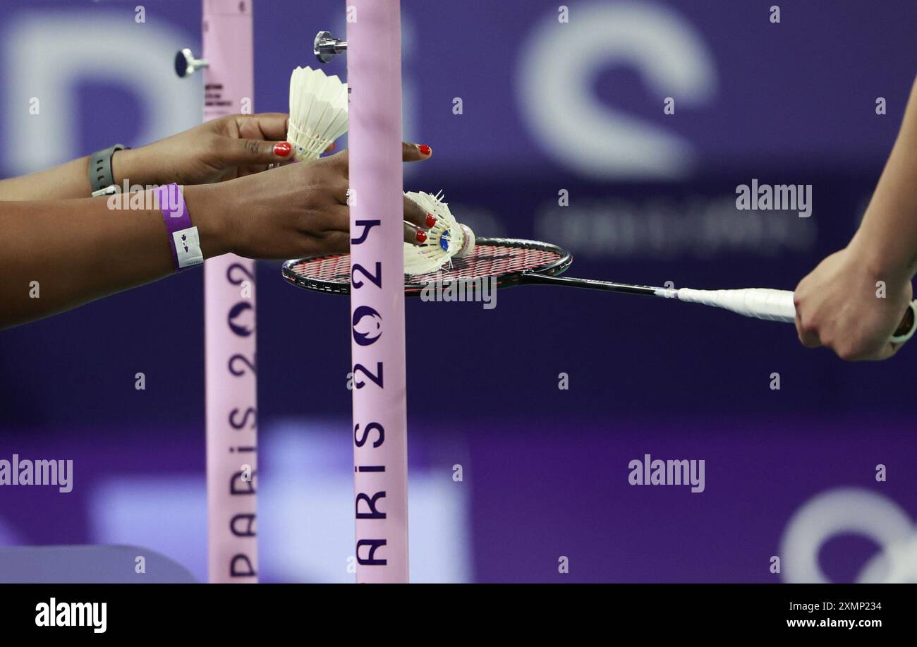 Paris, France. 29th July, 2024. Setyana Mapasa (R) of Australia changes ...